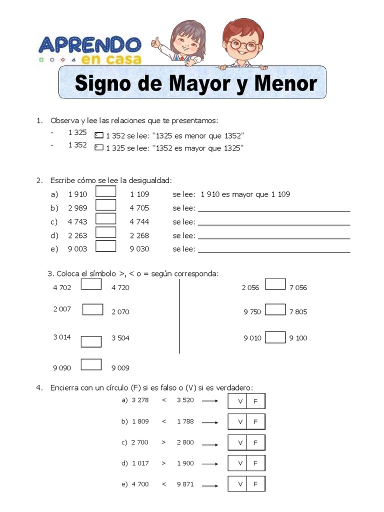Signos de Mayor y Menor | PDF