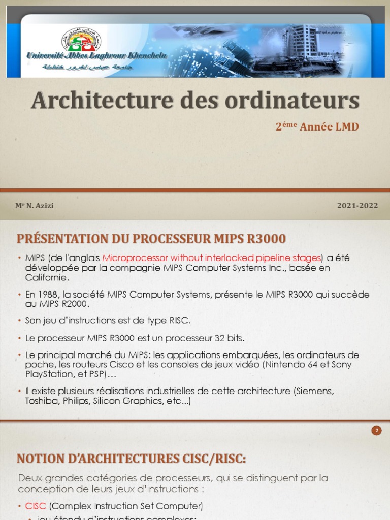 Architecture MIPS R3000 : Guide Complet | PDF | Processeur | Données ...
