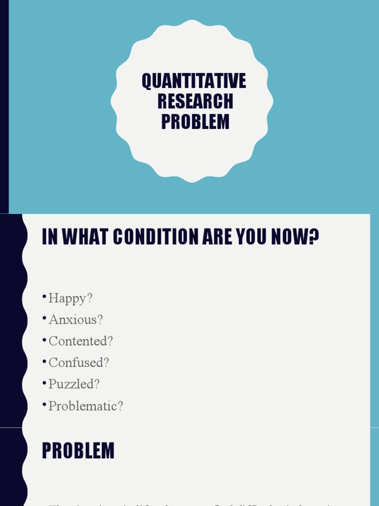 Formulating Quantitative Research Problems | PDF | Question | Quantitative Research