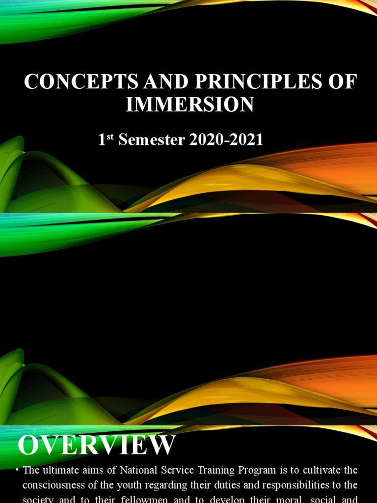 Module 9 - Concepts and Principles of Immersion | PDF | Community ...