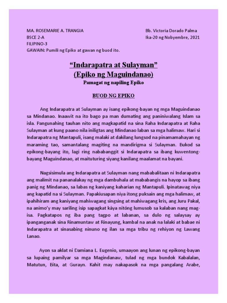 !indarapatra at Sulayman Buod | PDF