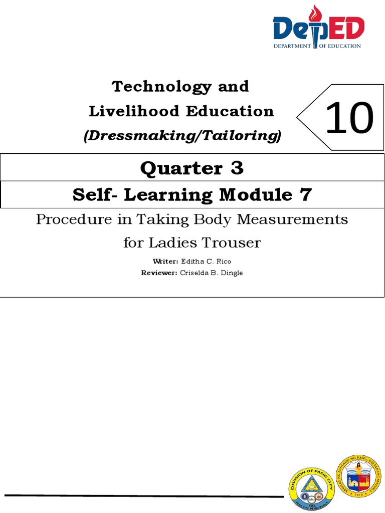 Quarter 3: Self-Learning Module 7 | PDF | Trousers | Waist