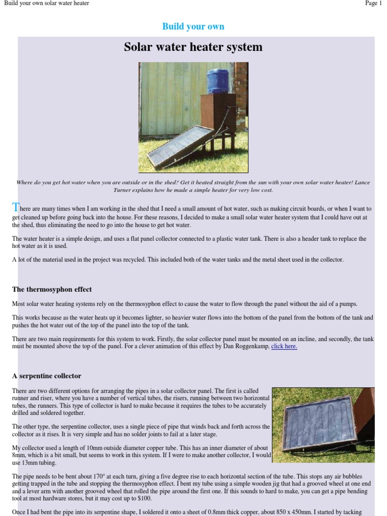 Solar Water Heater Working Animation