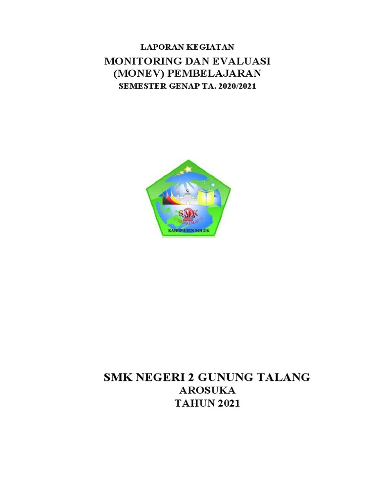 Laporan Kegiatan Monitoring Dan Evaluasi Pembelajaran 1 | PDF
