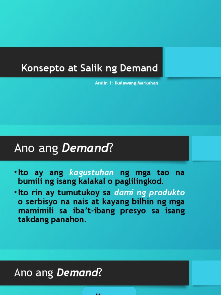 Aralin 6 Konsepto at Salik NG Demand | PDF