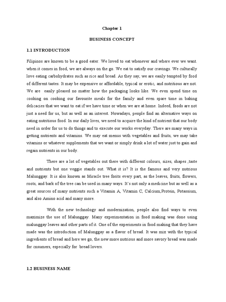 Chapter 1 Feasibility Study | PDF | Swot Analysis | Foods