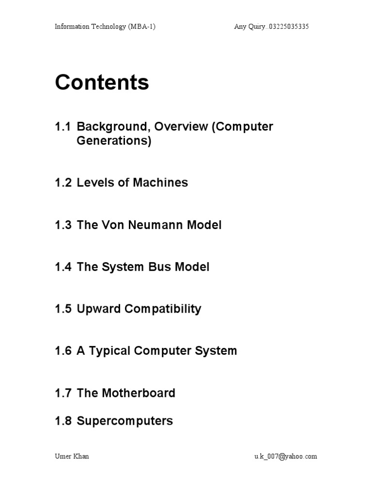 1.1 Background, Overview (Computer Generations) | PDF | Central Processing Unit | Computer Data ...