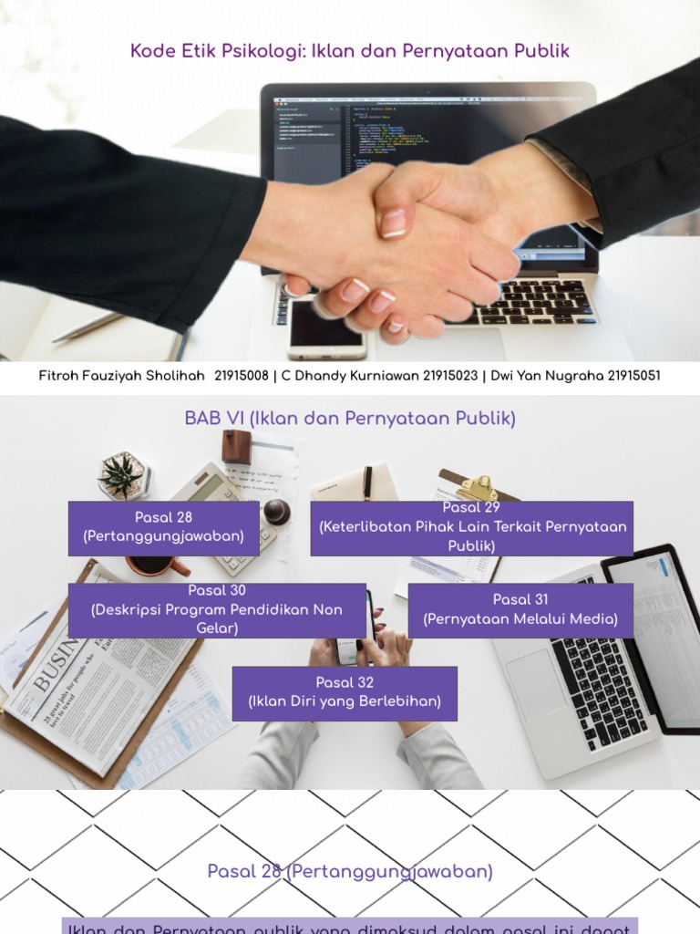 Pelanggaran Kode Etik Psikologi - Iklan Dan Pernyataan Publik | PDF