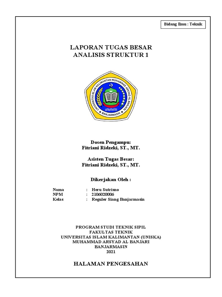 Cover Tugas Besar Anstruk 1 | PDF