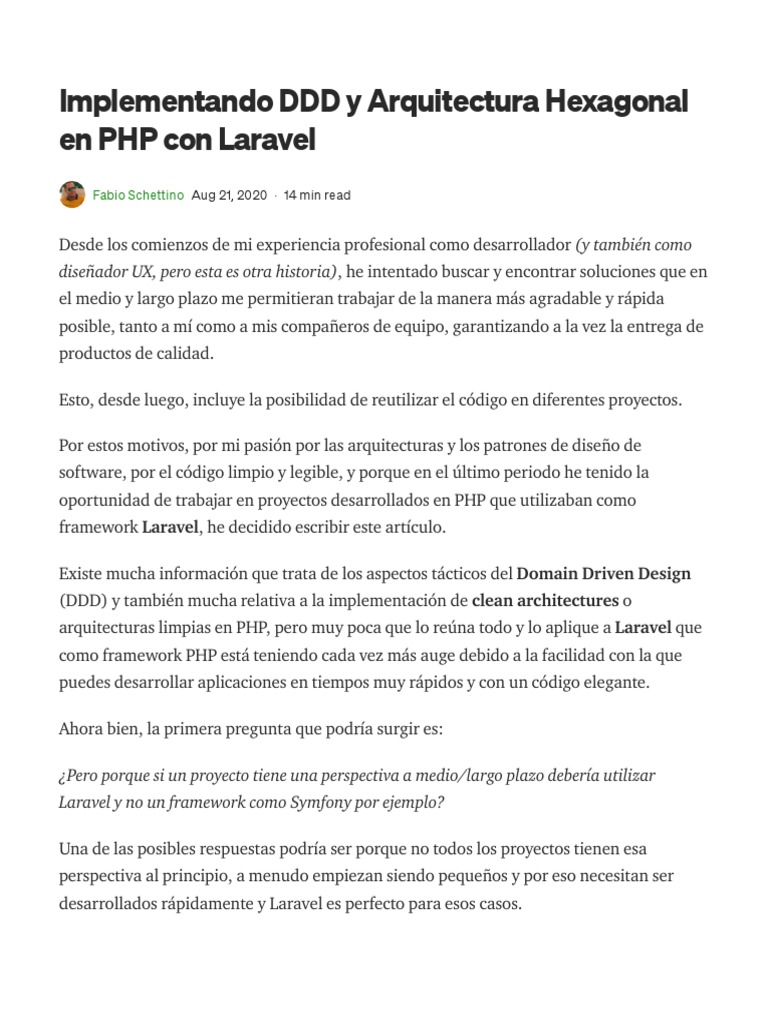 Implementando DDD y Arquitectura Hexagonal en PHP Con Laravel | PDF | Software | Escalabilidad