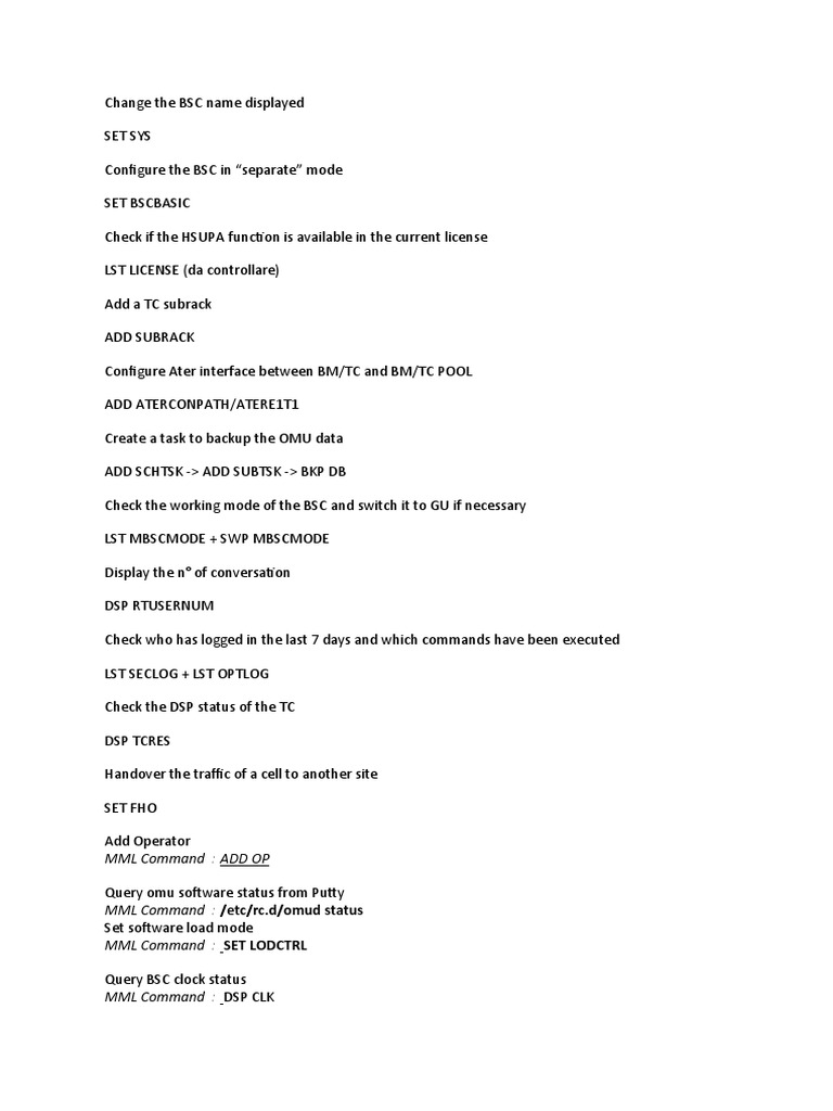 MML Command Add Op: /etc/rc.d/omud Status | PDF