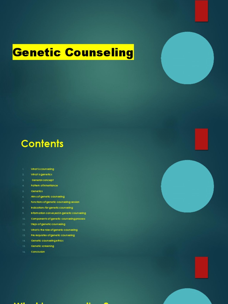 Overview of Genetic Counseling Process | PDF | Genetics | Gene