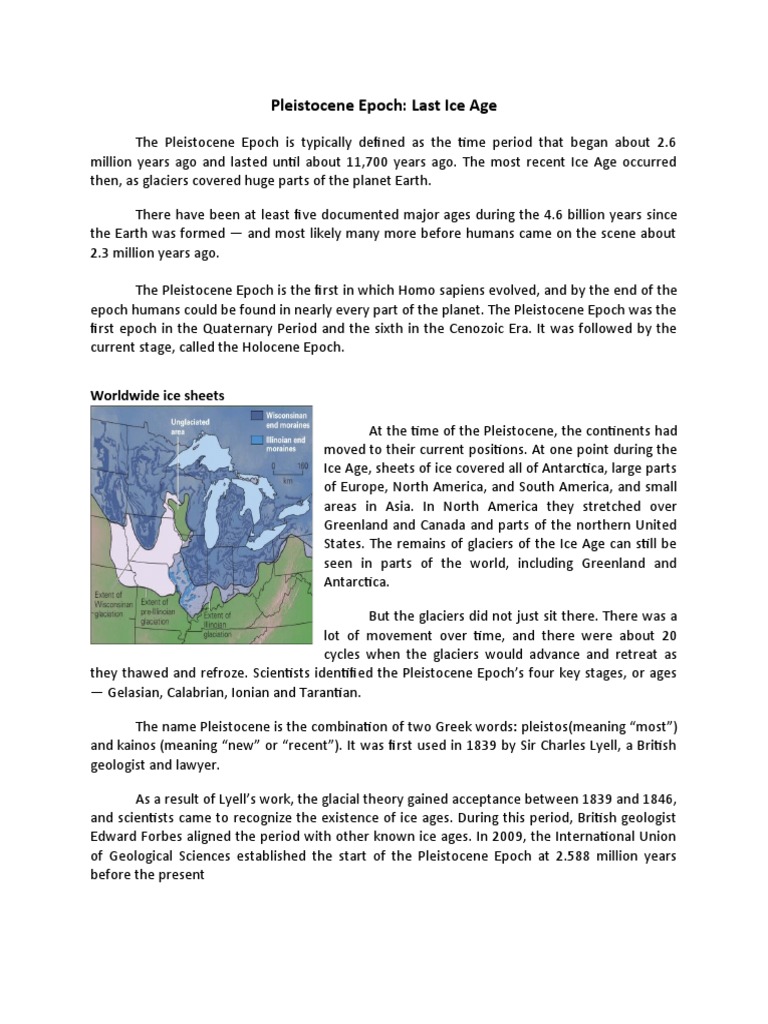 Pleistocene Epoch: Last Ice Age | PDF | Pleistocene | Geology