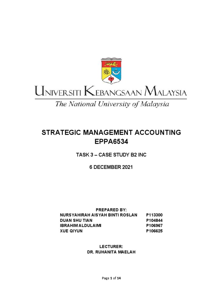 G5 - Case Study B2 Inc | PDF | Menu | Management Accounting
