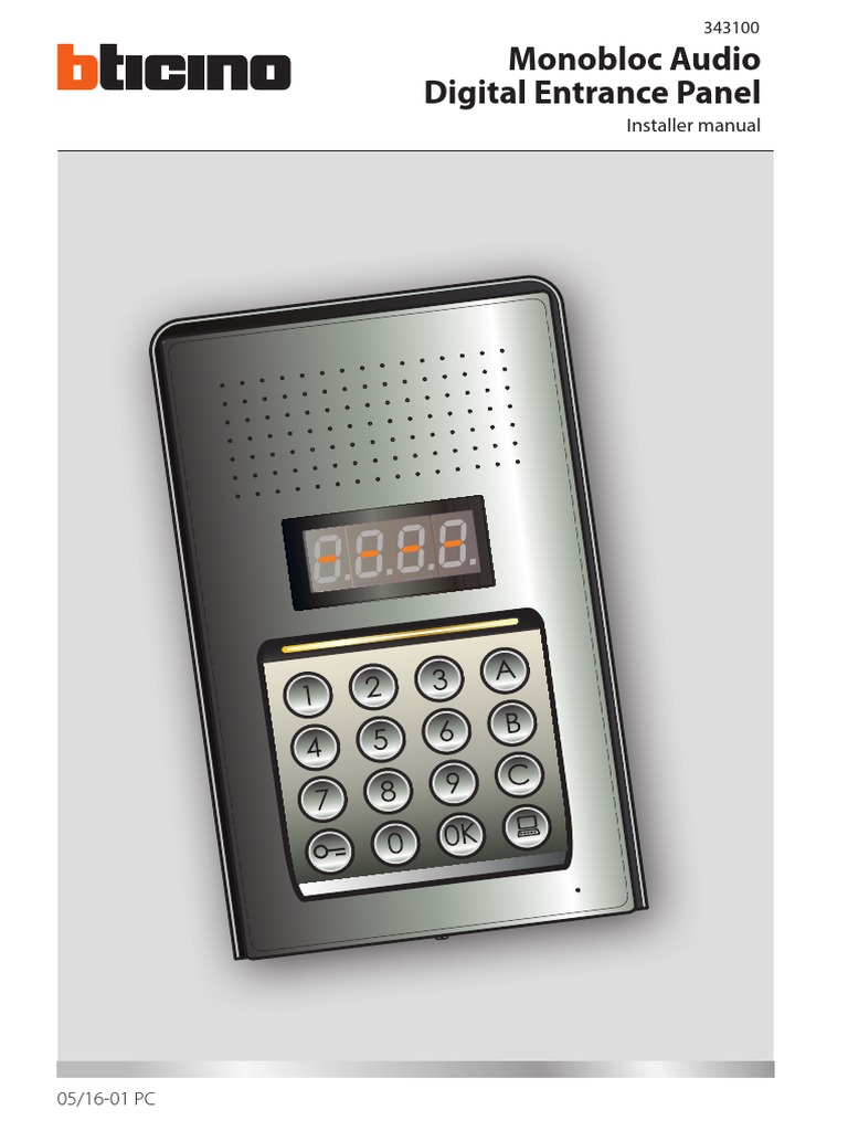 Interfón Btcino Sistema 2 Hilos | PDF | Door | Menu (Computing)