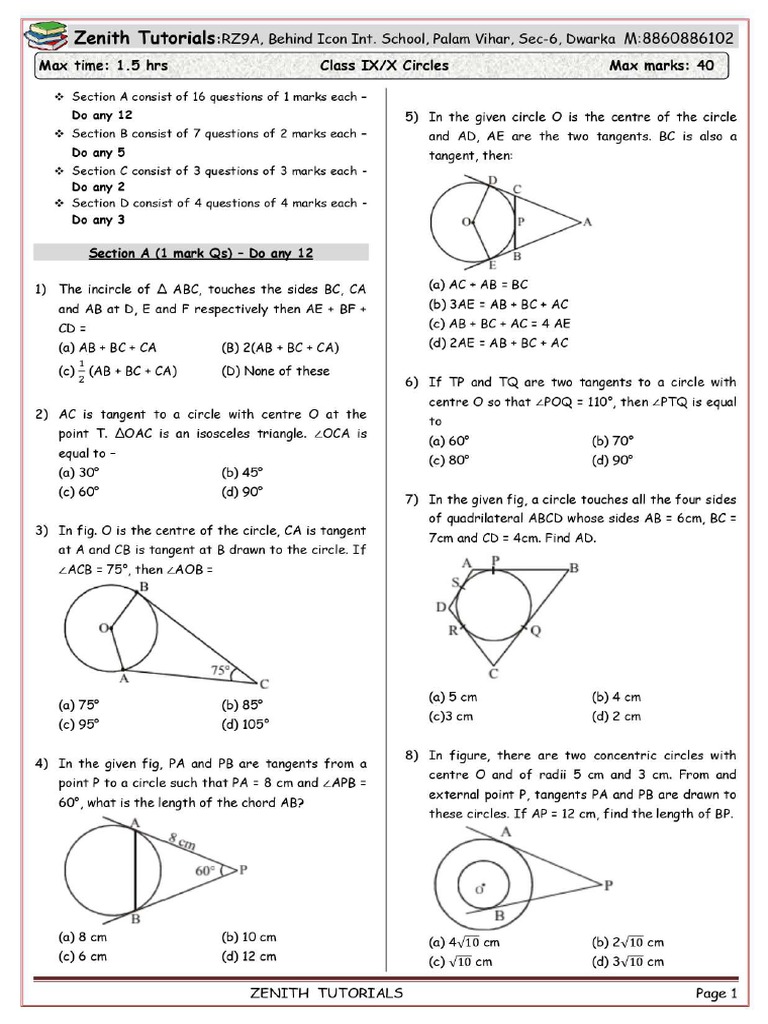 Circles TEST | PDF