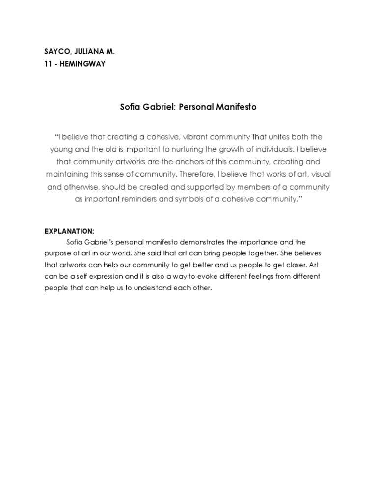 Eapp Manifesto - Sayco, Juliana M. | PDF