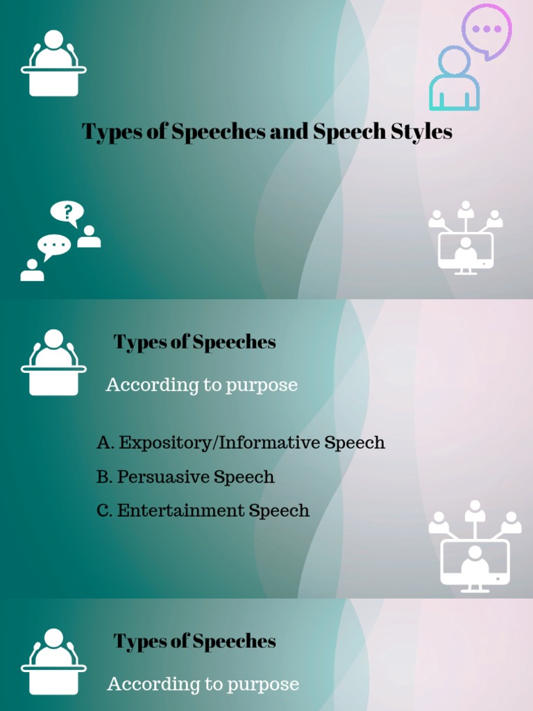 5 Types of Speeches and Speech Styles | PDF | Speech | Conversation