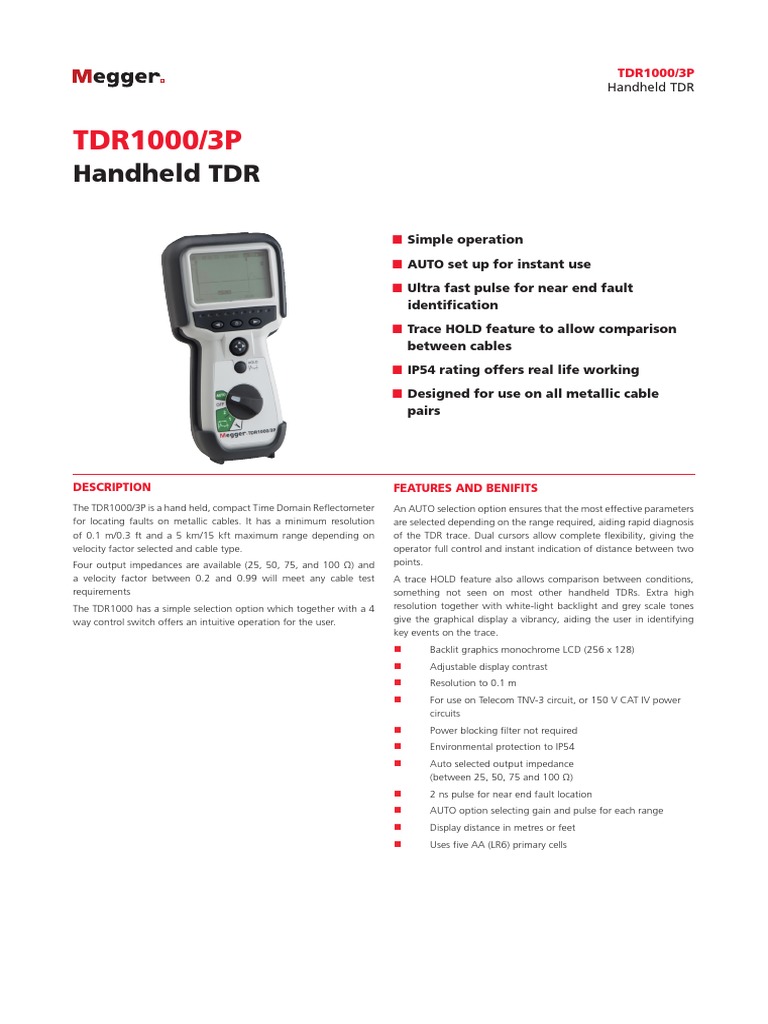 The TDR1000/3P Handheld TDR: A Compact and Easy-to-Use Time Domain ...