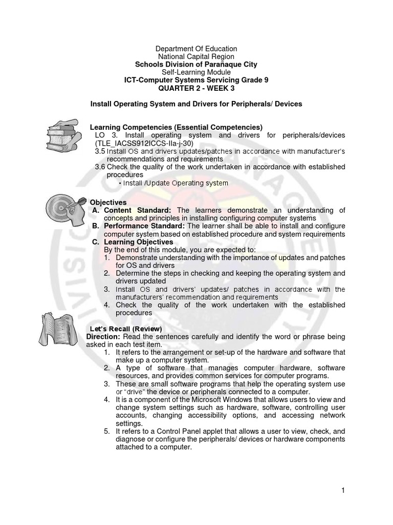 TLE ICT CSS9 Q2 WEEK3 MODULE Edited Black | PDF | Operating System | Microsoft Windows