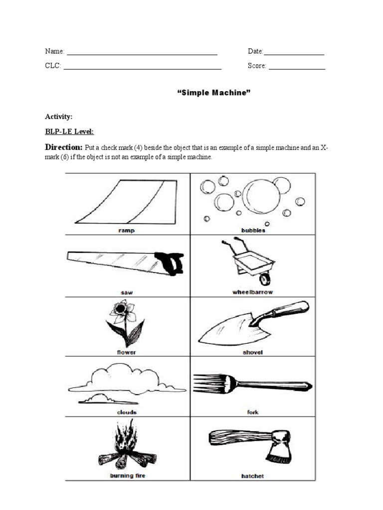 Worksheets LS2 Simple Machine | PDF