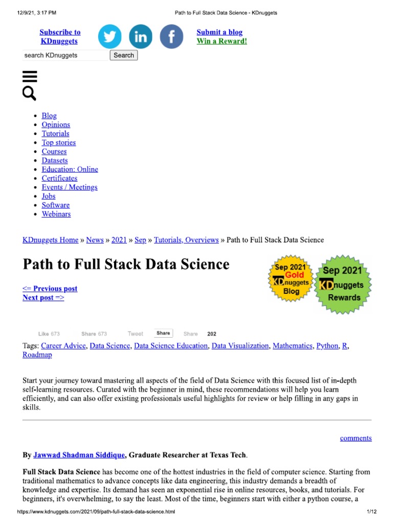 Path To Full Stack Data Science | PDF