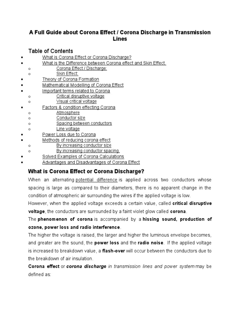 A Full Guide About Corona Effect / Corona Discharge in Transmission ...