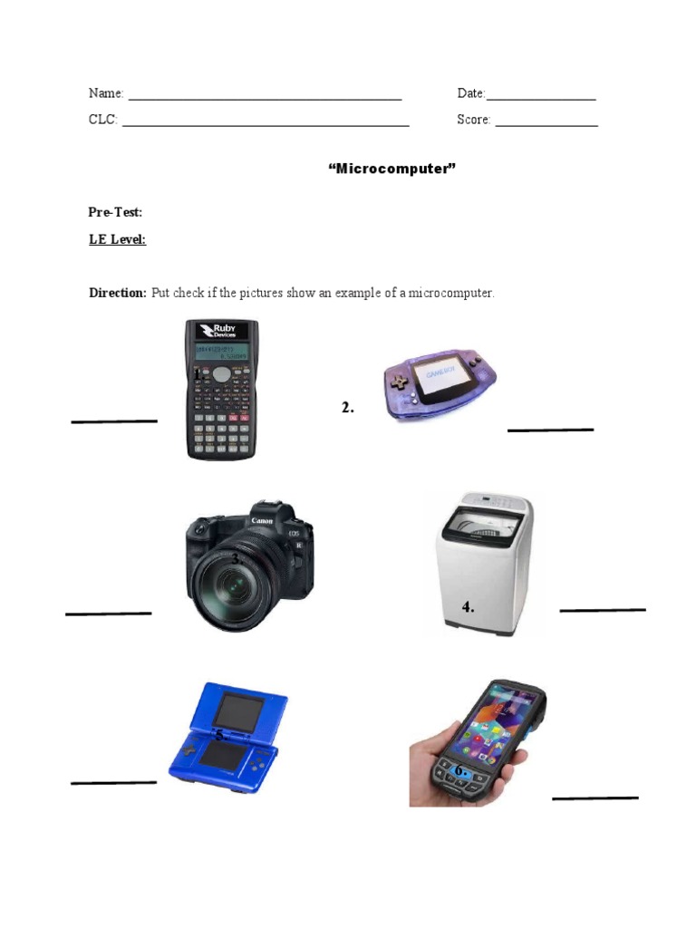 Worksheets LS6 Microcomputers | PDF | Personal Computing | Video Game Consoles