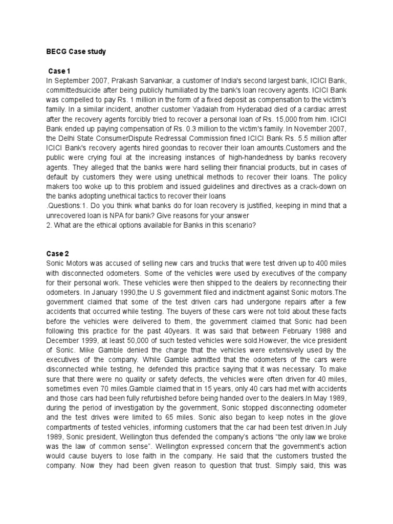 BECG Case Study | PDF | Corruption