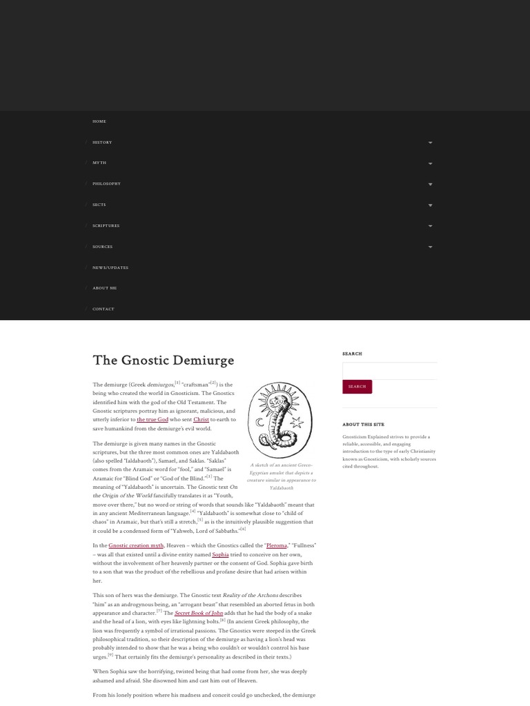 The Gnostic Demiurge - Gnosticism Explained | PDF | Gnosticism | Jesus