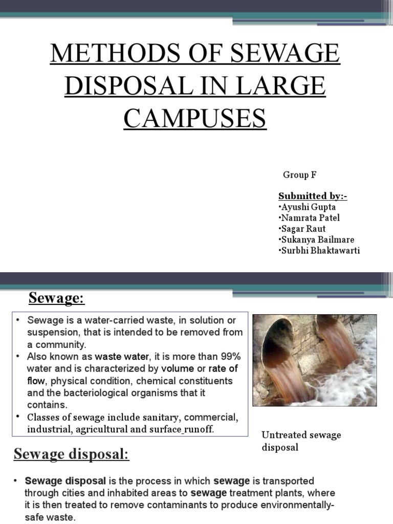 Methods of Sewagedisposal in Large Campuses | PDF | Sewage Treatment ...