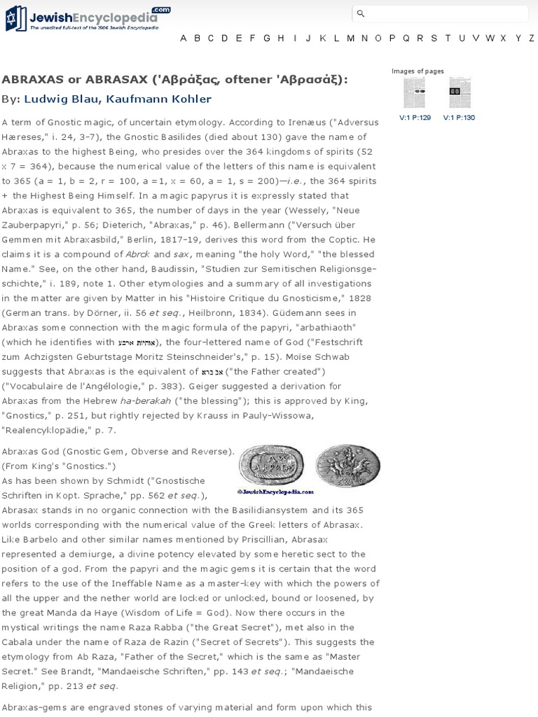 Abraxas | PDF | Deities | Ancient Mediterranean Religions