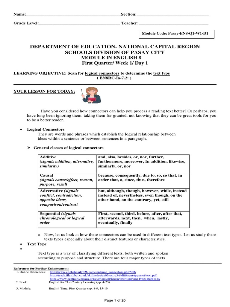 Department of Education-National Capital Region Schools Division of Pasay City | PDF | Senses ...