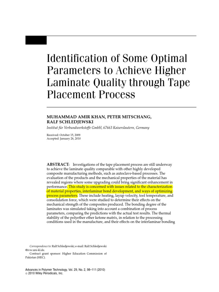 Composite Tape Placement Insights | PDF | Polymers | Viscosity