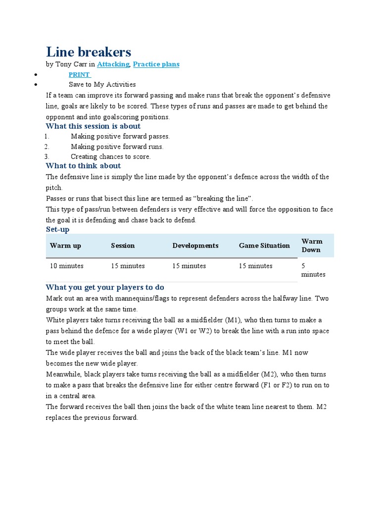 Line Breakers: What This Session Is About | PDF | Ball Games | Football ...