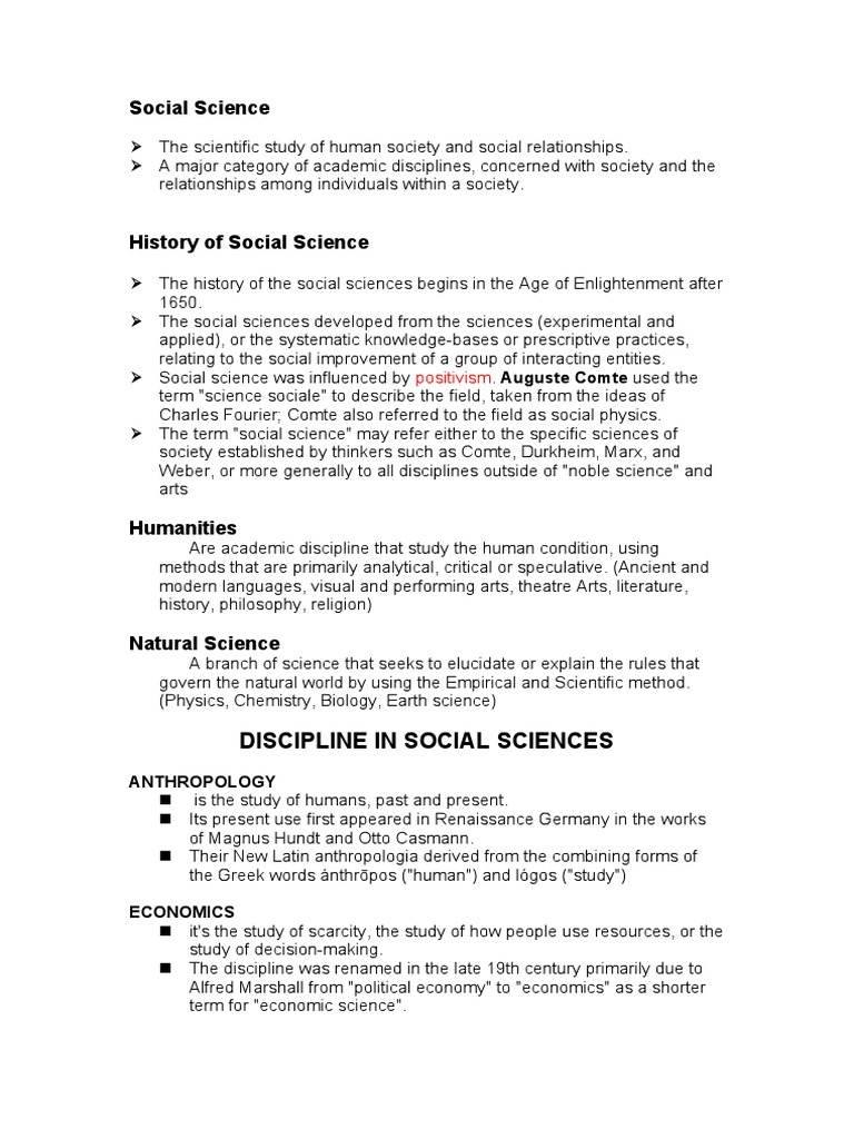 Emergence of Social Sciences Overview | PDF | Social Sciences | Science