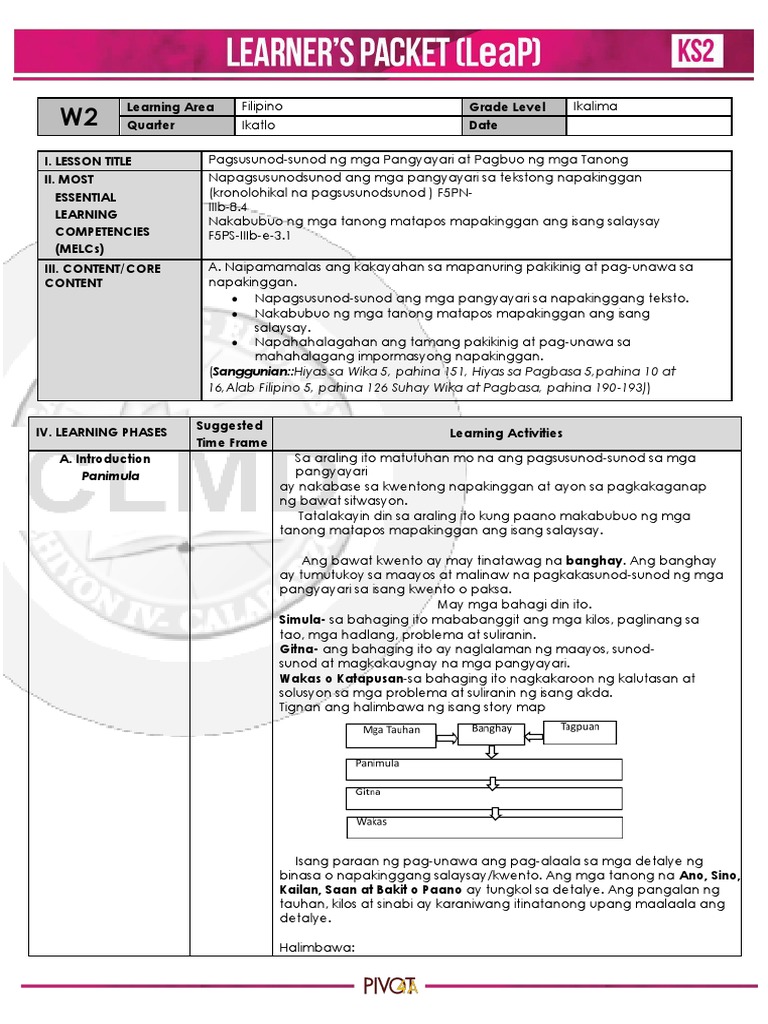 LeaP Filipino G5 Week 2 Q3 | PDF