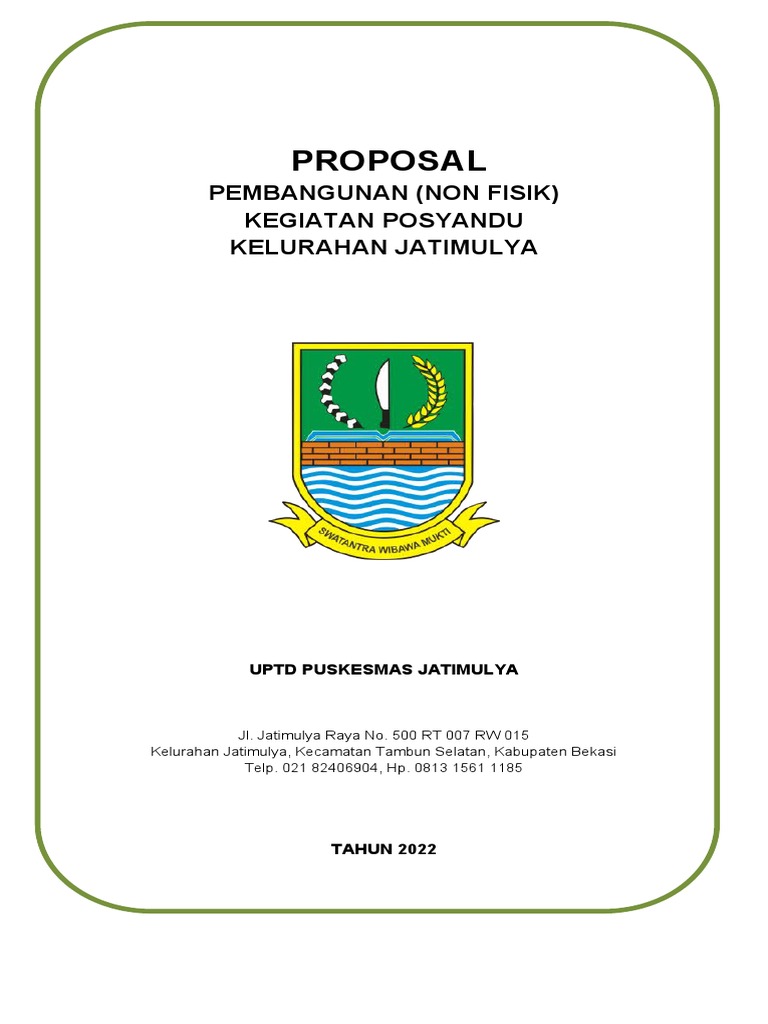 Proposal KEGIATAN POSYANDU JATIMULYA | PDF