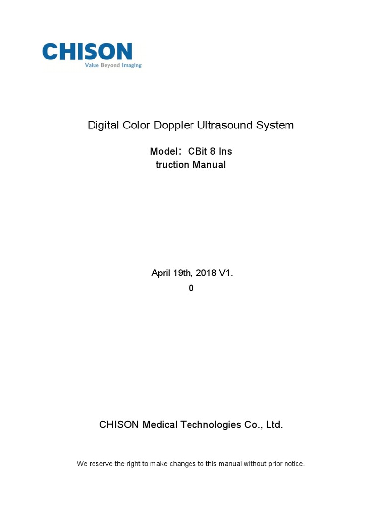 CBit 8 User Manual V1 0-20180419 | PDF | Medical Ultrasound | Ultrasound
