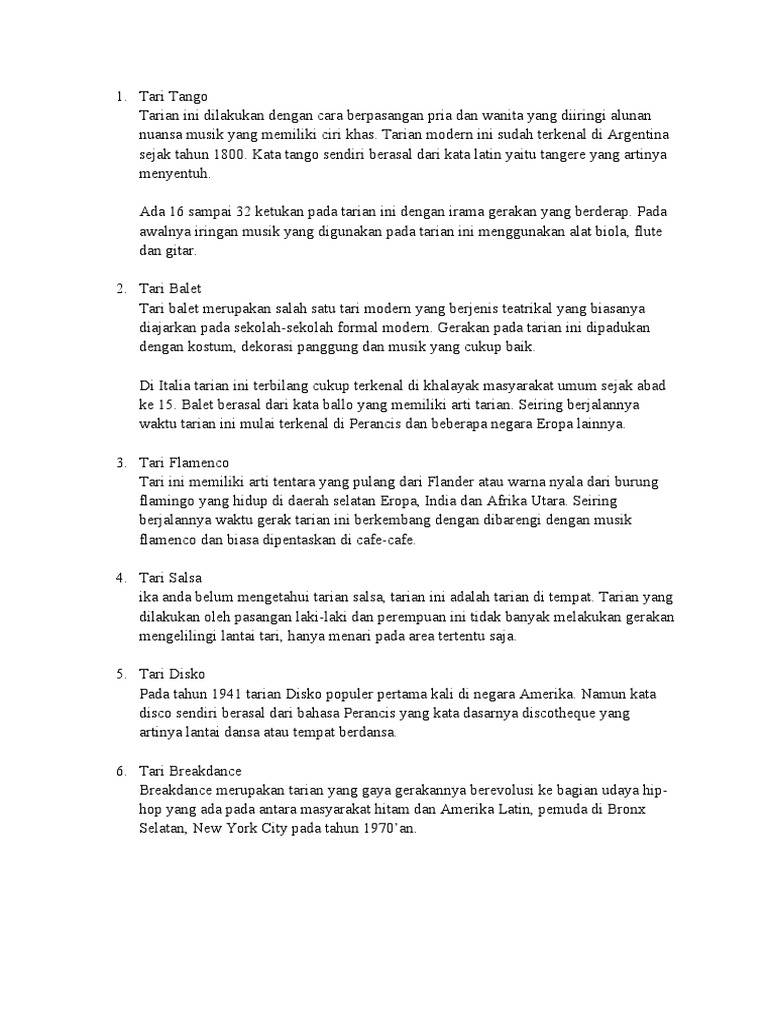 Contoh Tari Modern | PDF