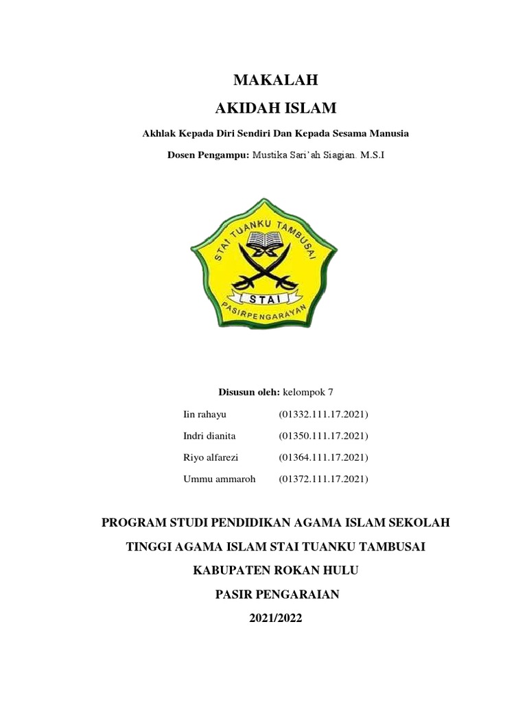 Tugas Makalah Akidah Akhlak Kelompok 7 | PDF