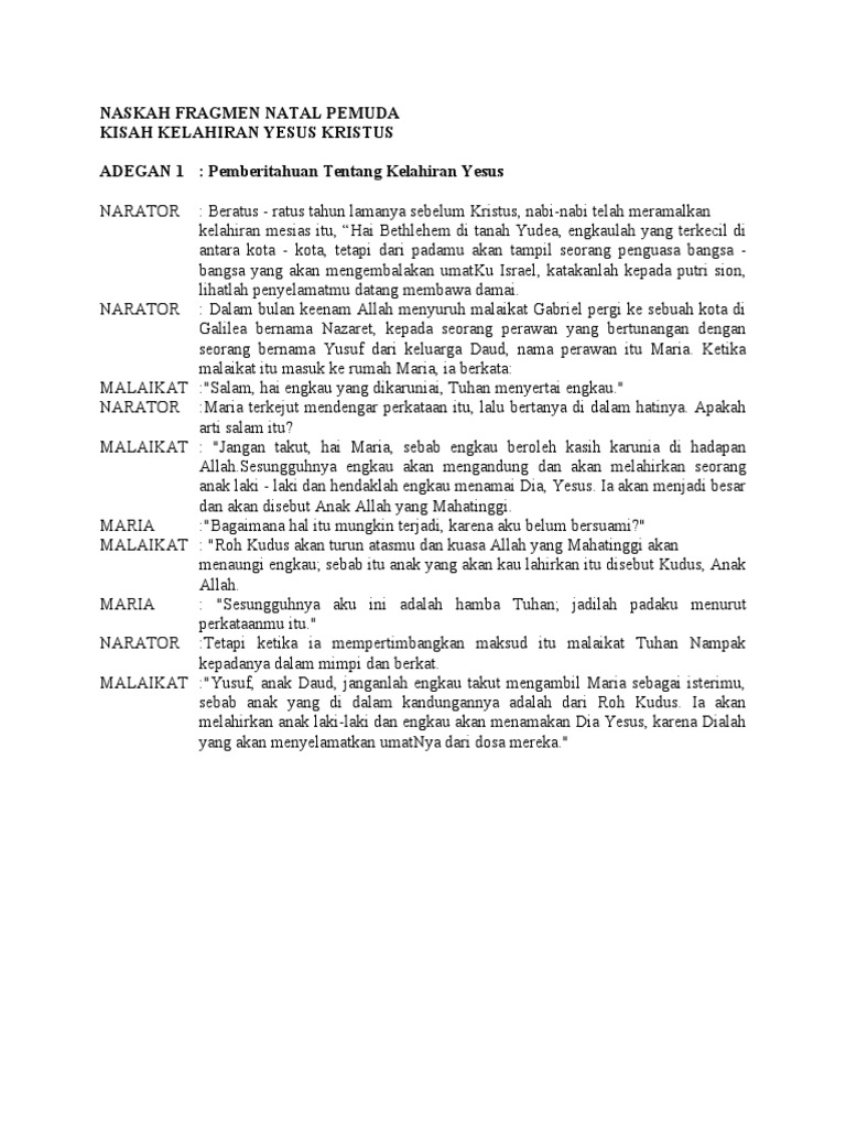Naskah Fragmen Natal Pemuda | PDF