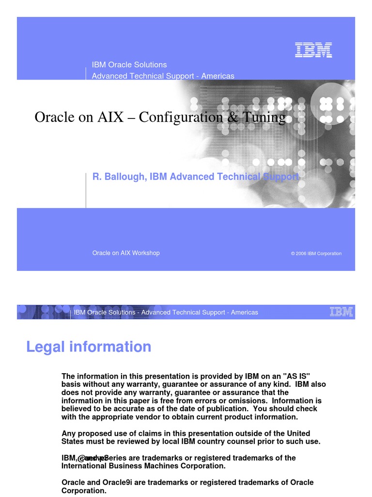 Oracle On Aix Configuration And Tuning Pdf Oracle Database Information Technology 