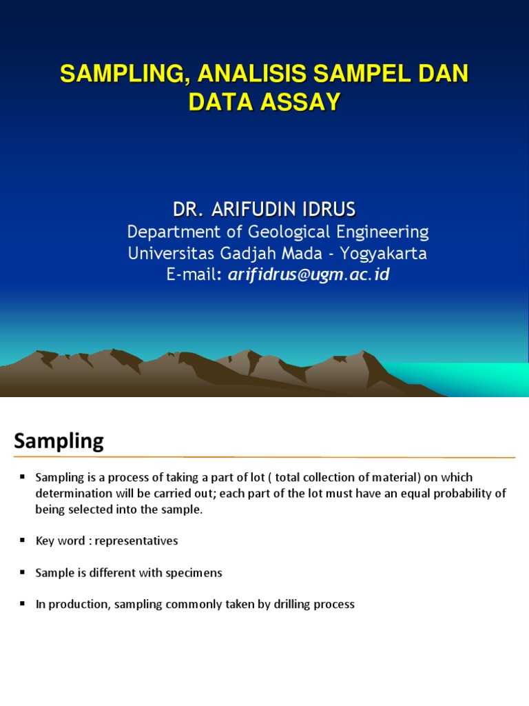 Sampling & Data Assay | PDF | Geology | Sampling (Statistics)