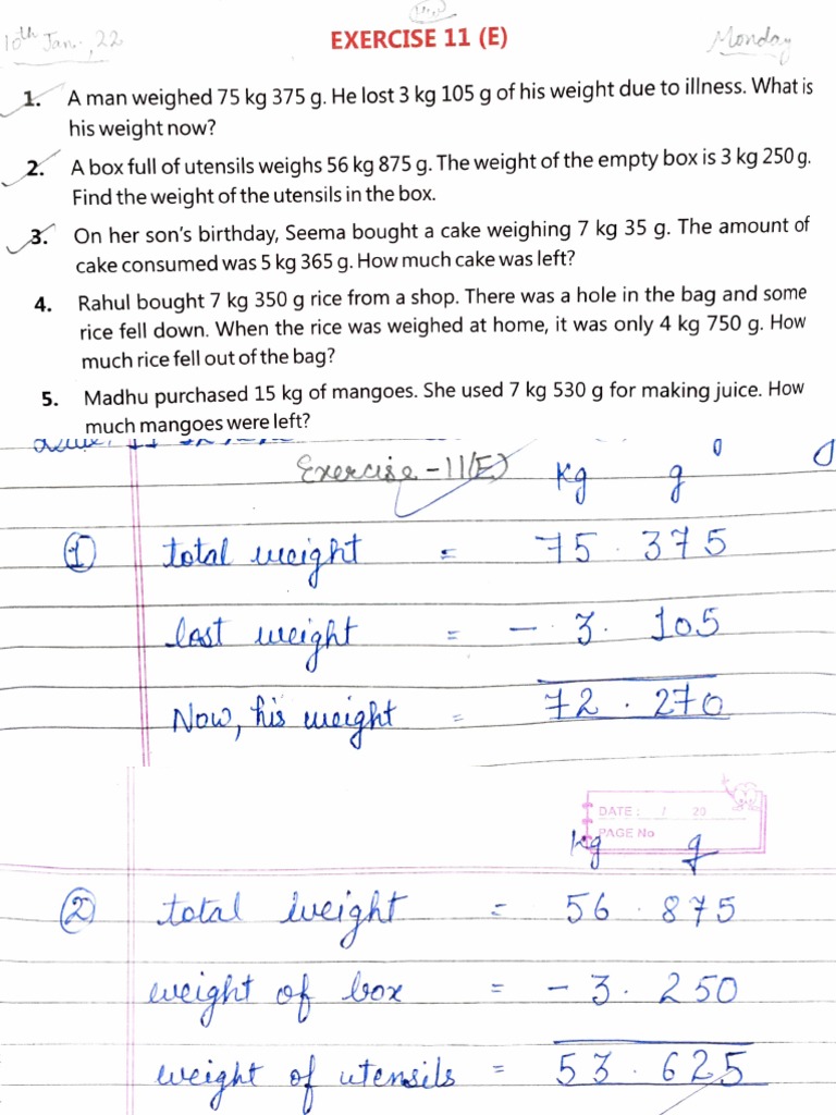Weight Loss and Measurement Problems | PDF