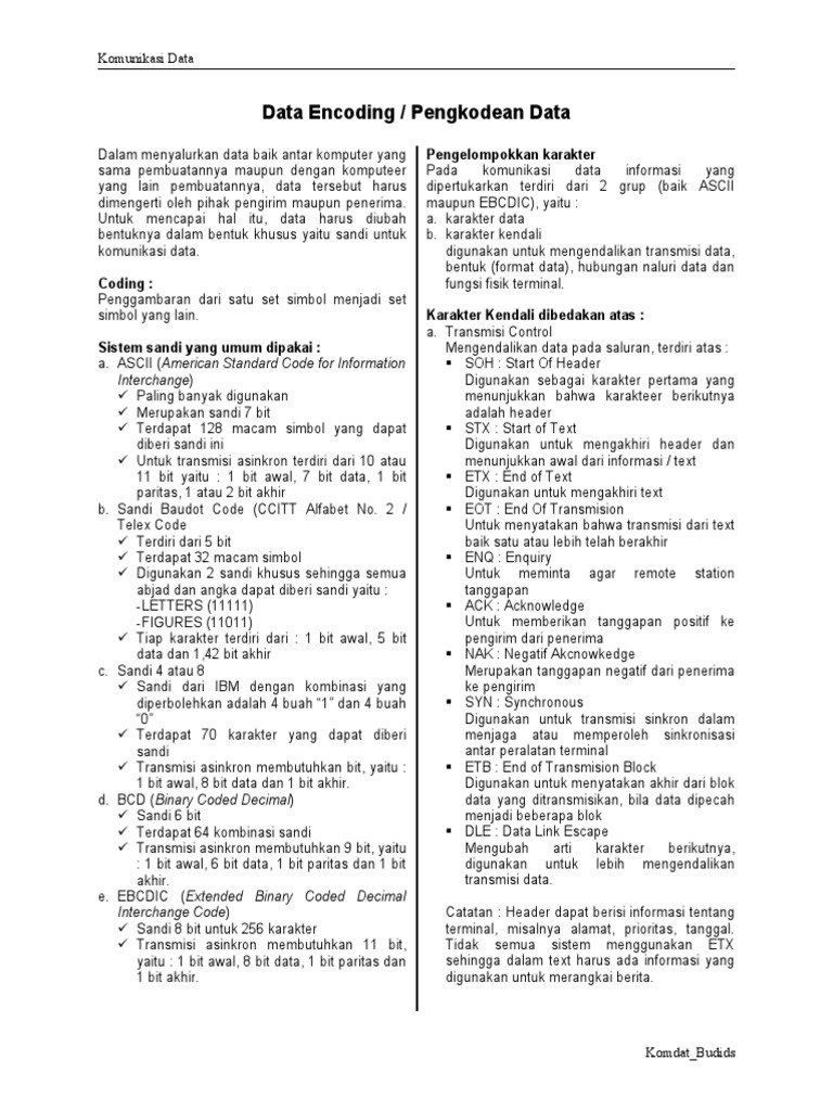 Pengkodean Data Komunikasi Data Redlicio | PDF