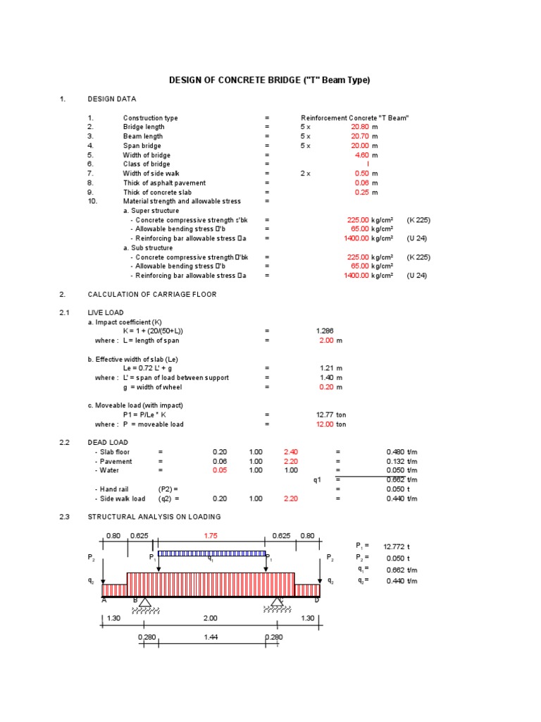 Design of Concrete Bridge ("T" Beam Type) | PDF | Science & Mathematics