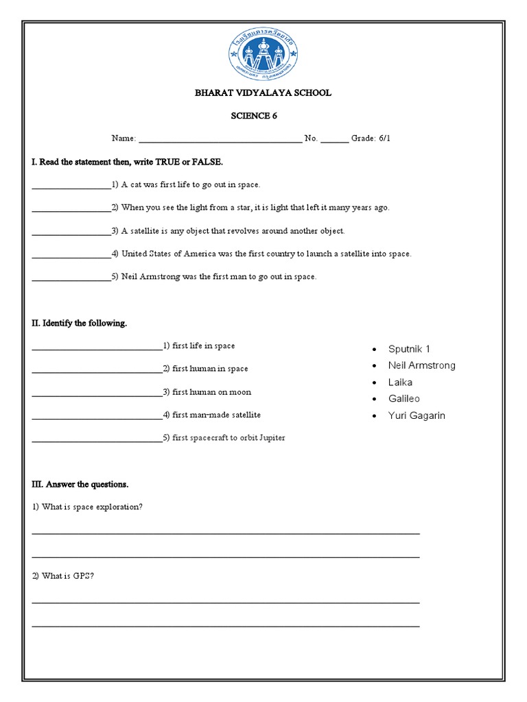 Quiz Space Exploration | PDF