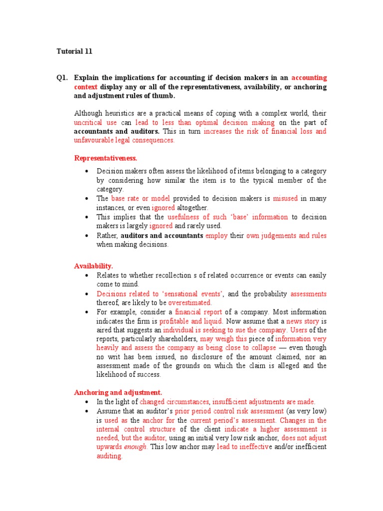 Accounting Context: Tutorial 11 | PDF | Efficient Market Hypothesis ...