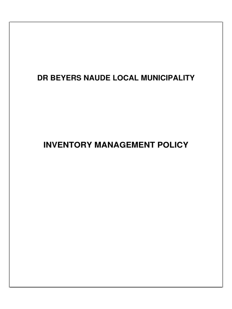 BNLM Inventory Policy | PDF | Inventory | Expense